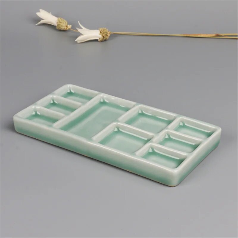 Керамическая палитра для акварели и гуаши Green palette