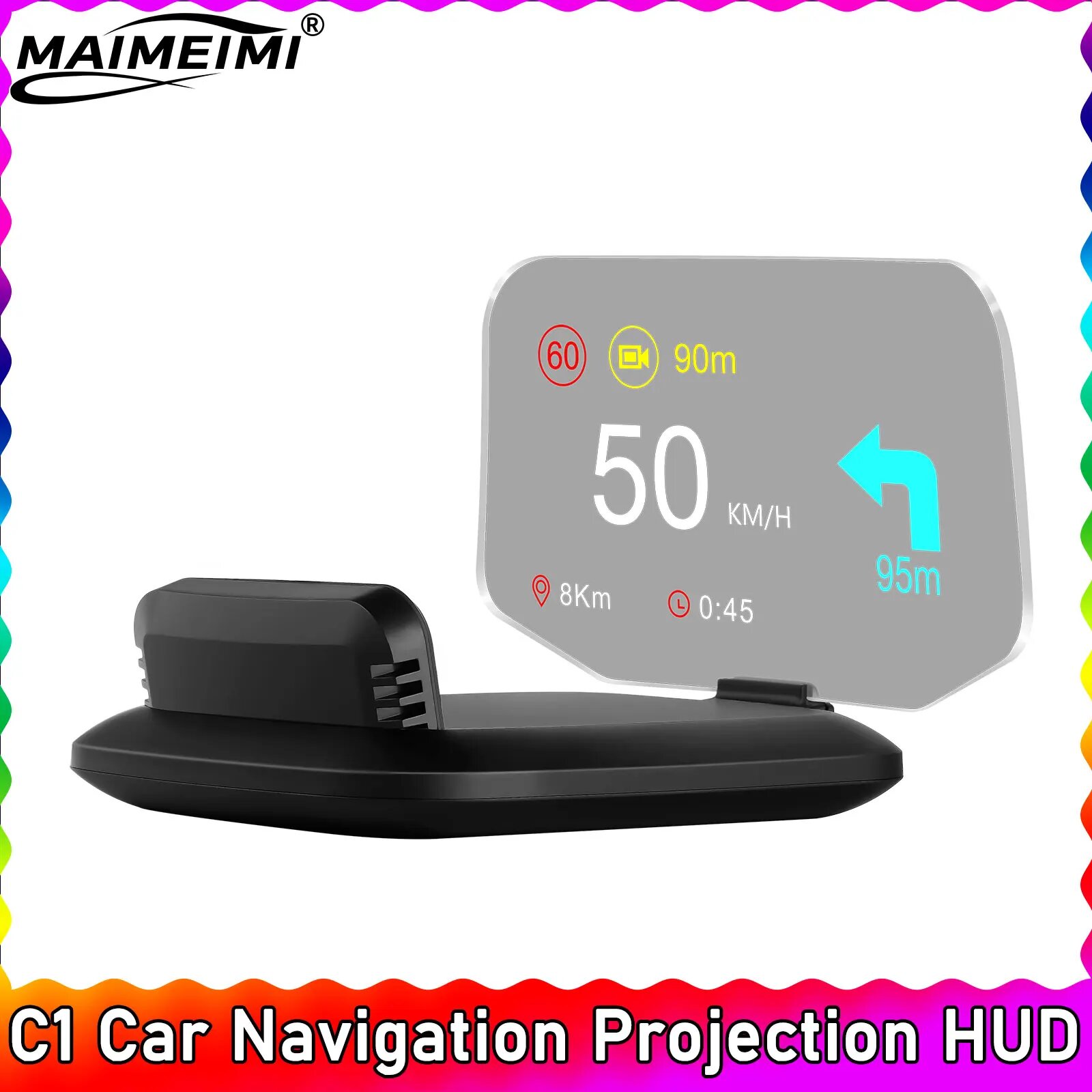 C1 Автомобильная Навигация Проекционный HUD Дисплей Спидометр Несколько Интерфейсов Автомобильные Аксессуары На Экране Предуп.