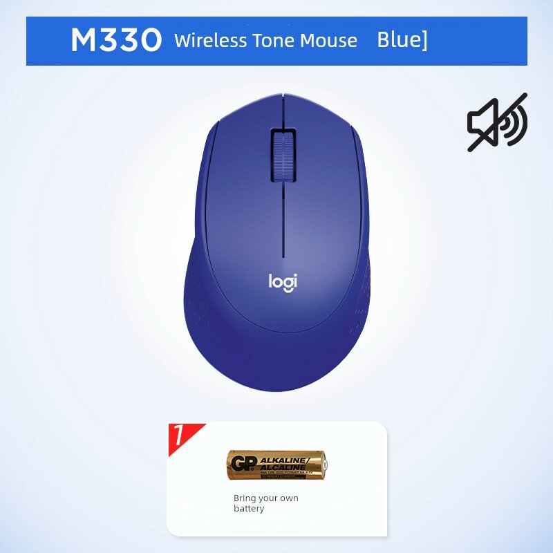 Беспроводная мышь Logitech M330 для ноутбуков и настольных компьютеров, бесшумная для офисного использования,