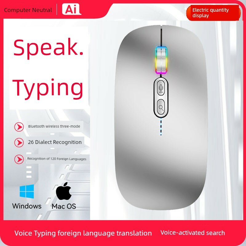 Ai Smart Voice Mouse for Speaking, Typing, Translation, Foreign Language Voice Control, Search, Bluetooth Wireless