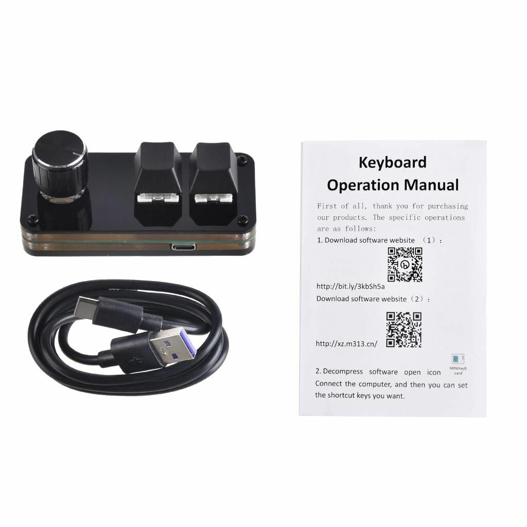 Макро клавиатура с программируемыми клавишами, - 2 кнопки 1 ручка