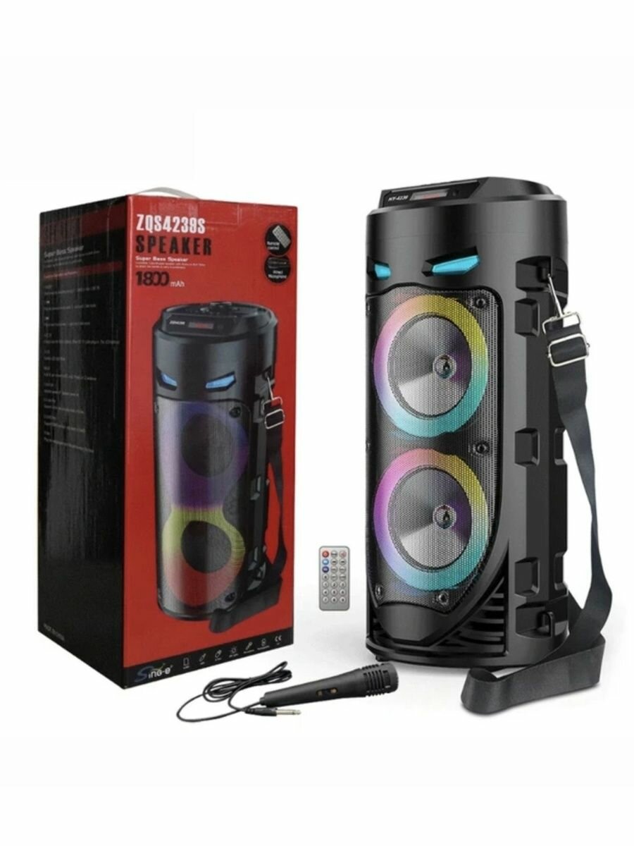 Колонка портативная "ZQS - 4239", мощность 16 Вт, цвет черный
