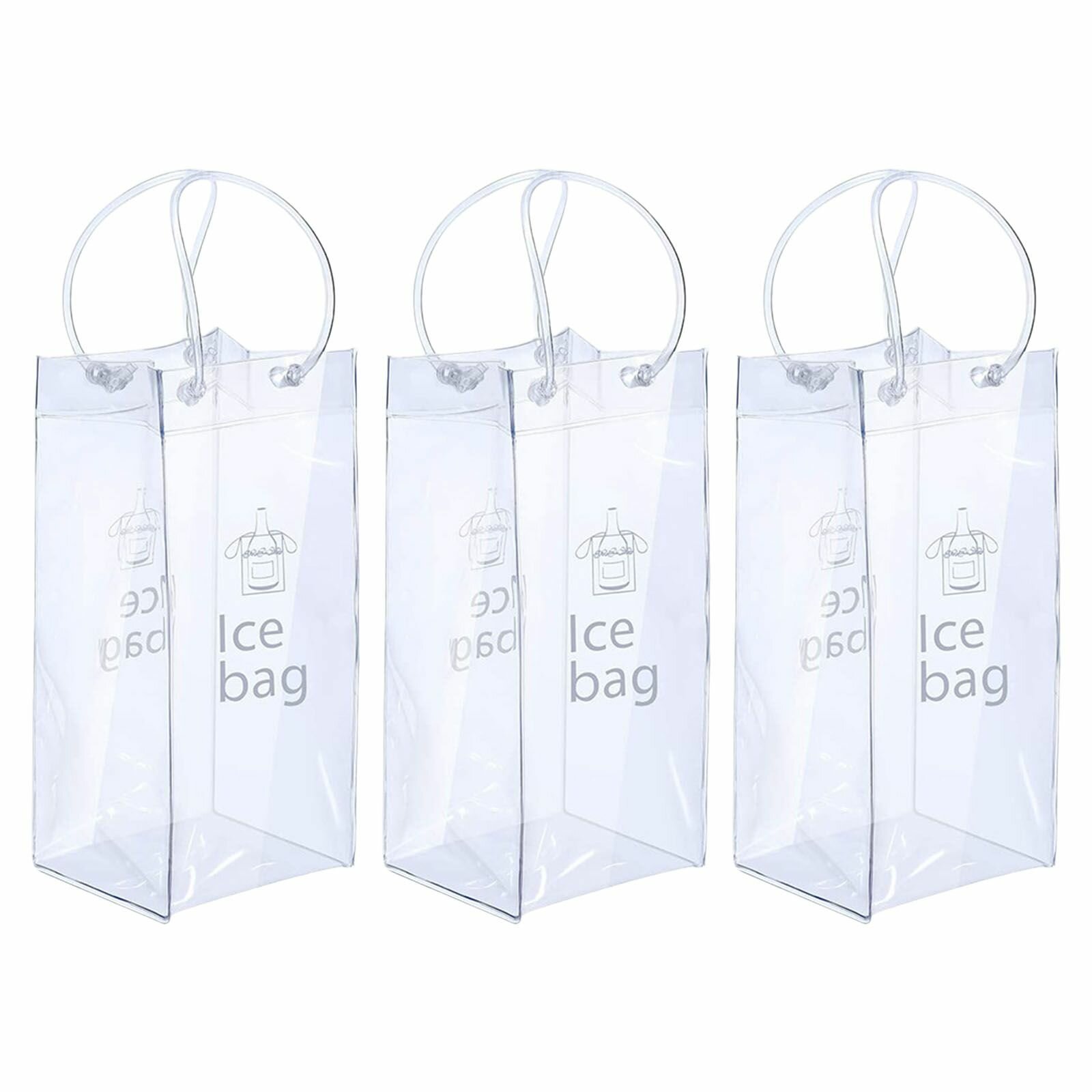 3 шт прозрачные ПВХ сумки для охлаждения вина шампанского и пива многоразовые
