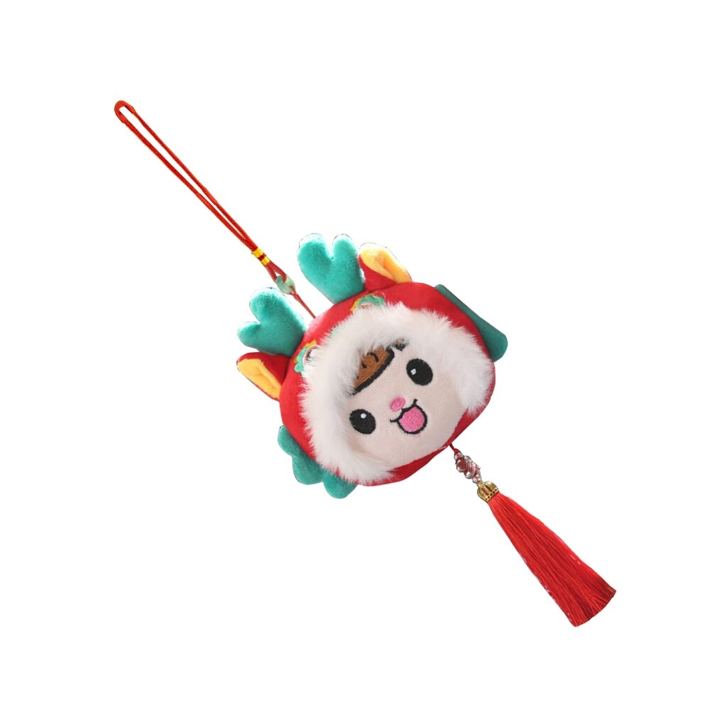 Симпатичная кукольная улыбка подвесное китайское народное стиль дракон мягкие плюшевые талисманы для талисмана для домашней вечеринки