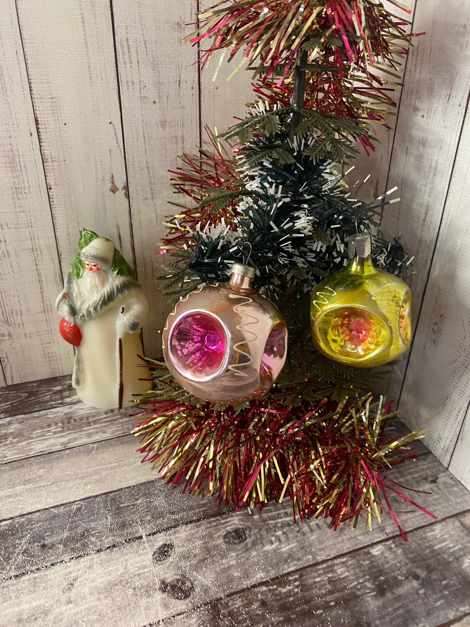 Набор елочных игрушек СССР Шарики 2 штуки, 5.5 см, стеклянные