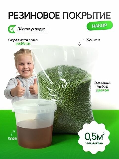 Набор Резиновое покрытие "ЭкоШина" (мягкий асфальт) для самостоятельной укладки (цвет синий 0,5 кв. м)