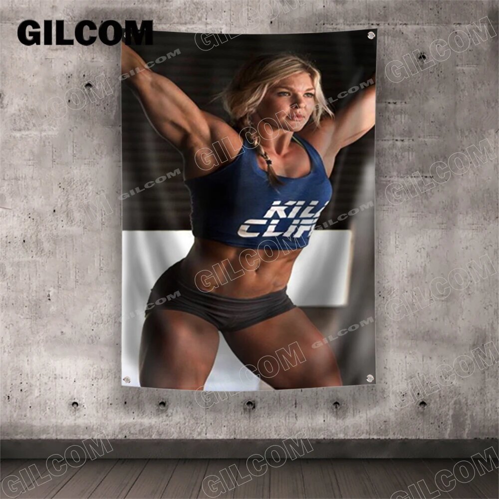 Спортивный флаг "Девушка в тренажерном зале" 60 х 90 см, 4