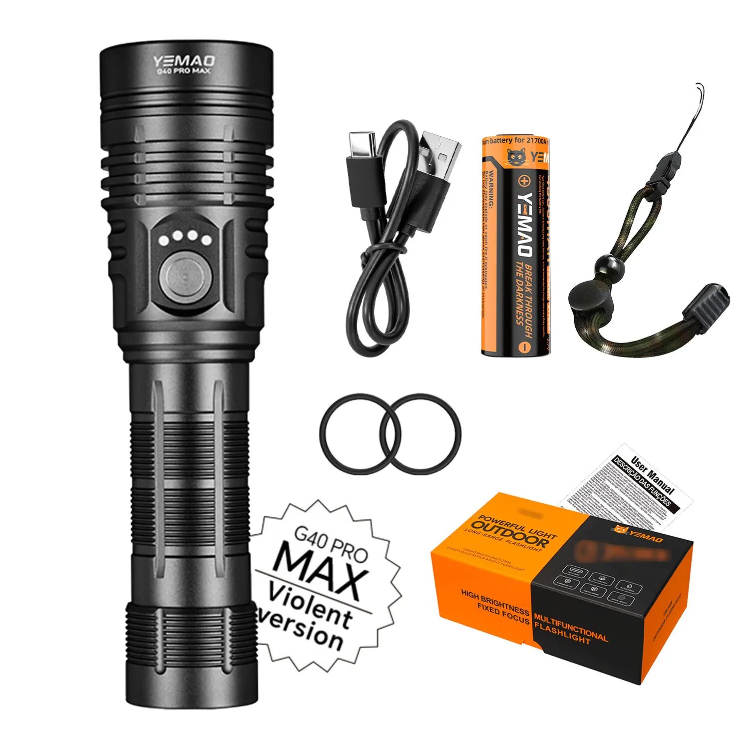 YEMAO G40pro тактический фонарик 2000Lm 70-9LED 3780LM(6000K