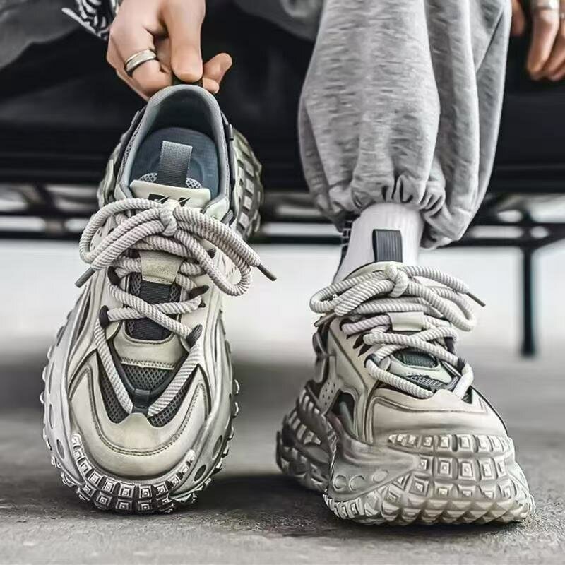 LUO Кроссовки Мужчины Осень Стильные Антискользящие Сетка/HD012 gray