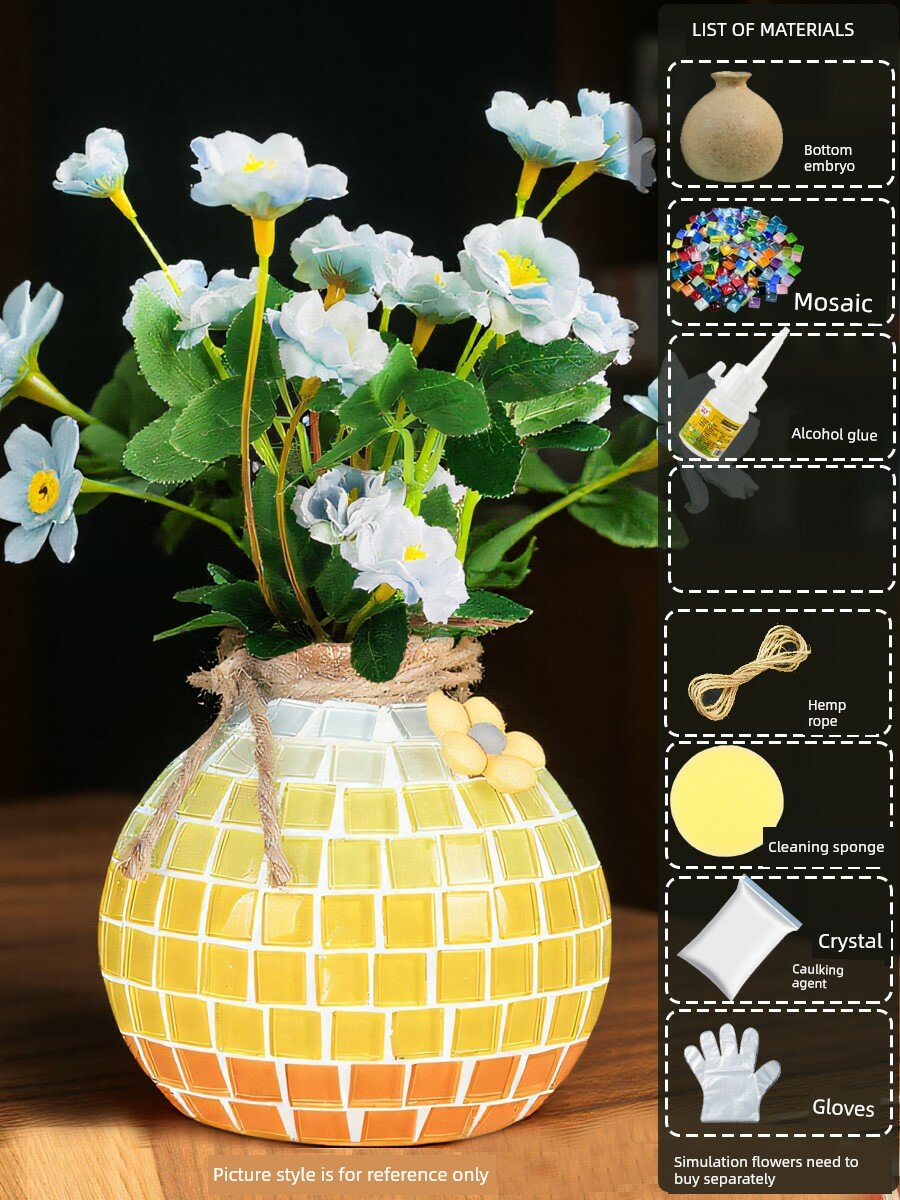 Мозаичная ваза, сделанная своими руками, полуфабрикат, материалы для творчества, детские подарки, занятия для детей в