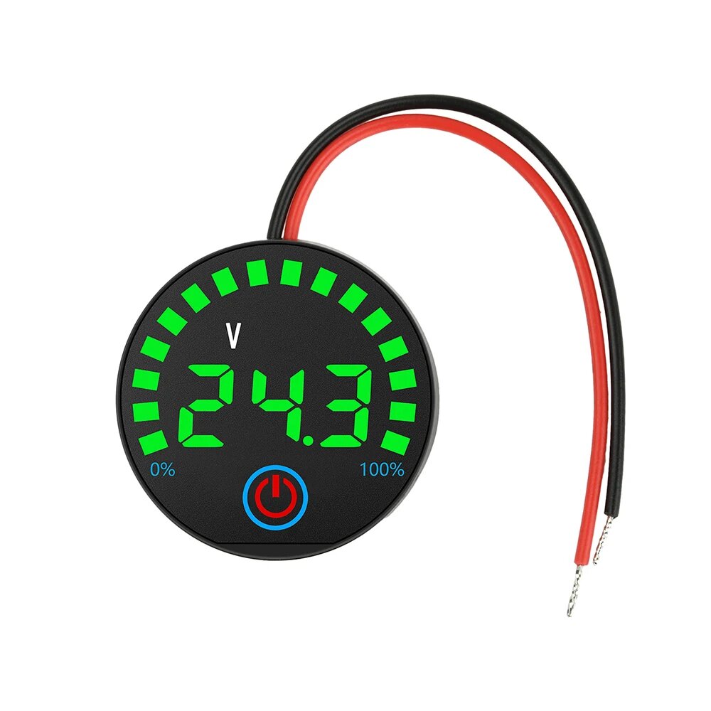 Aideepen Цифровой индикатор уровня заряда батареи 7-55В Green