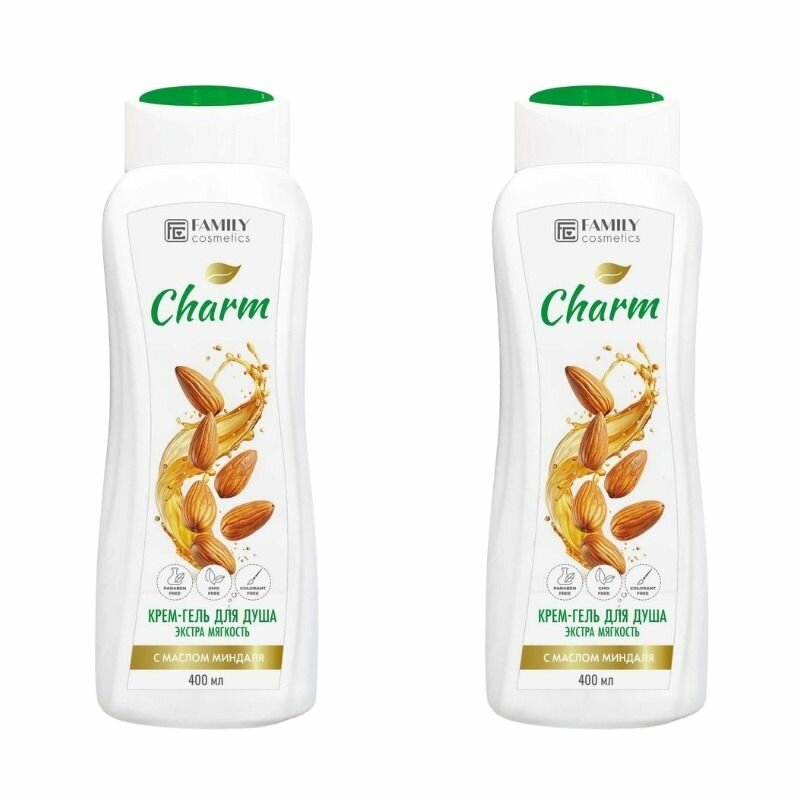 Family Cosmetics Charm гель для душа, масло миндаля, 400мл, 2 шт.