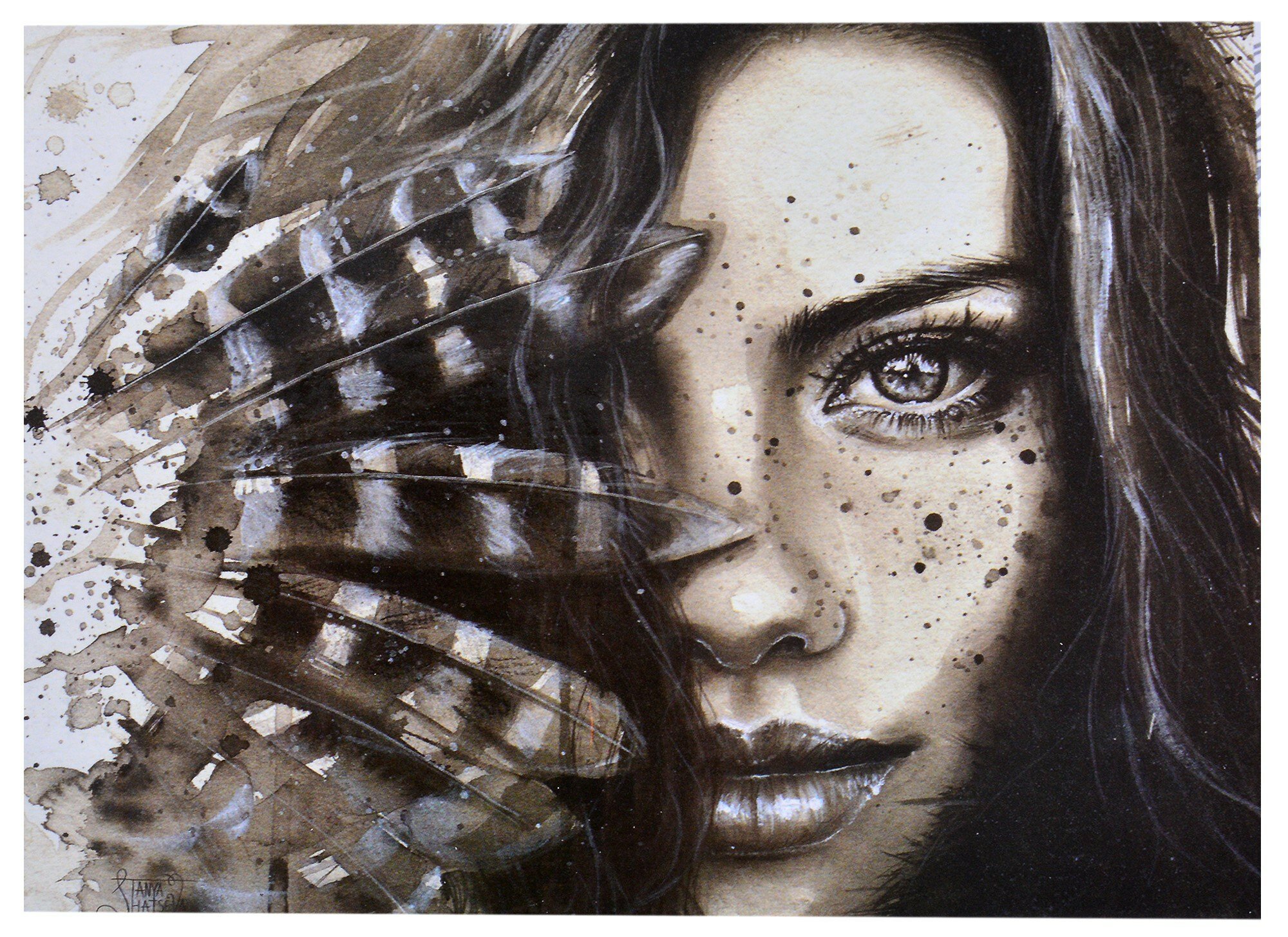 Картина для раскрашивания по номерам. Девушка-загадка. 40x50см арт.06635