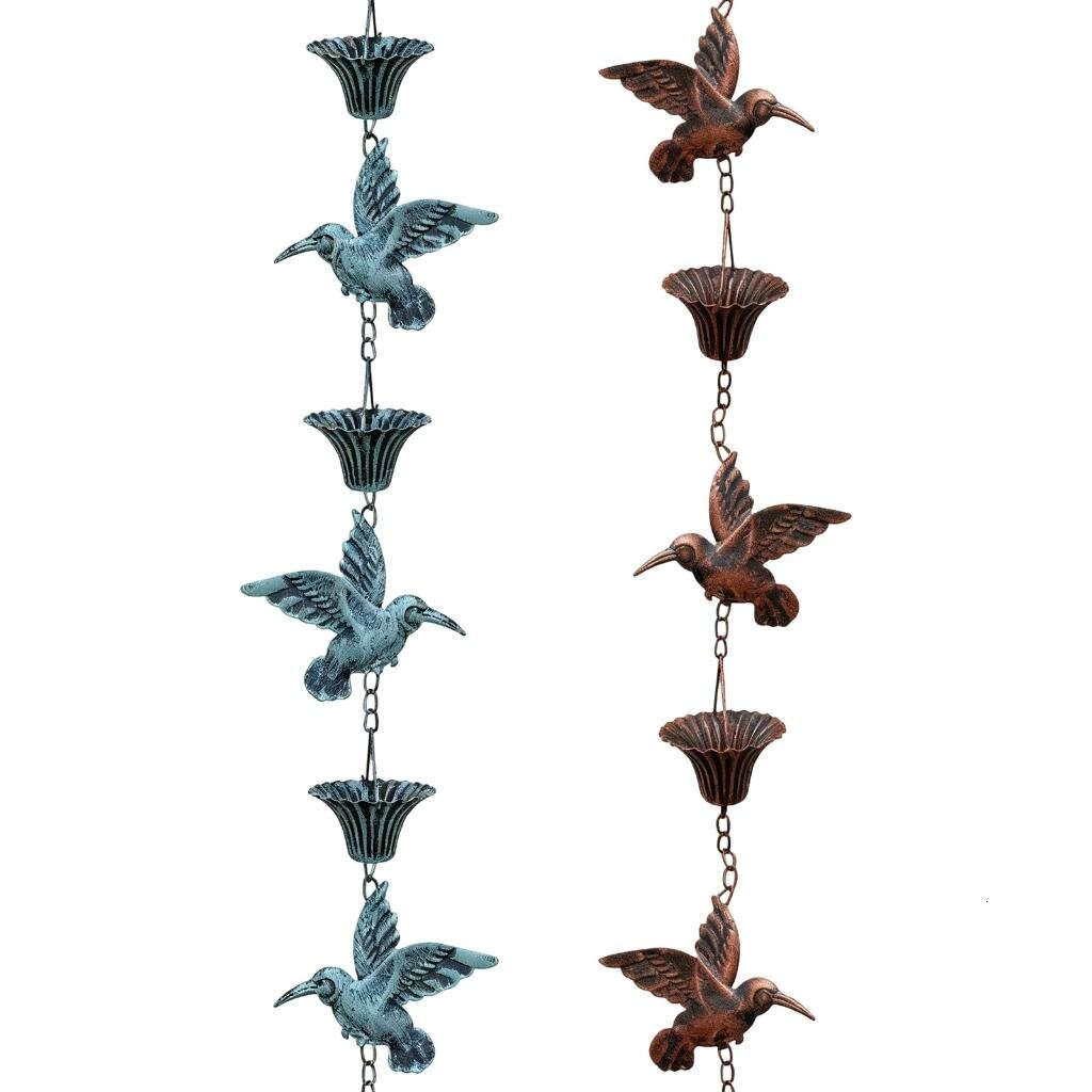 Дождеприемник с колибри и цветочными чашами