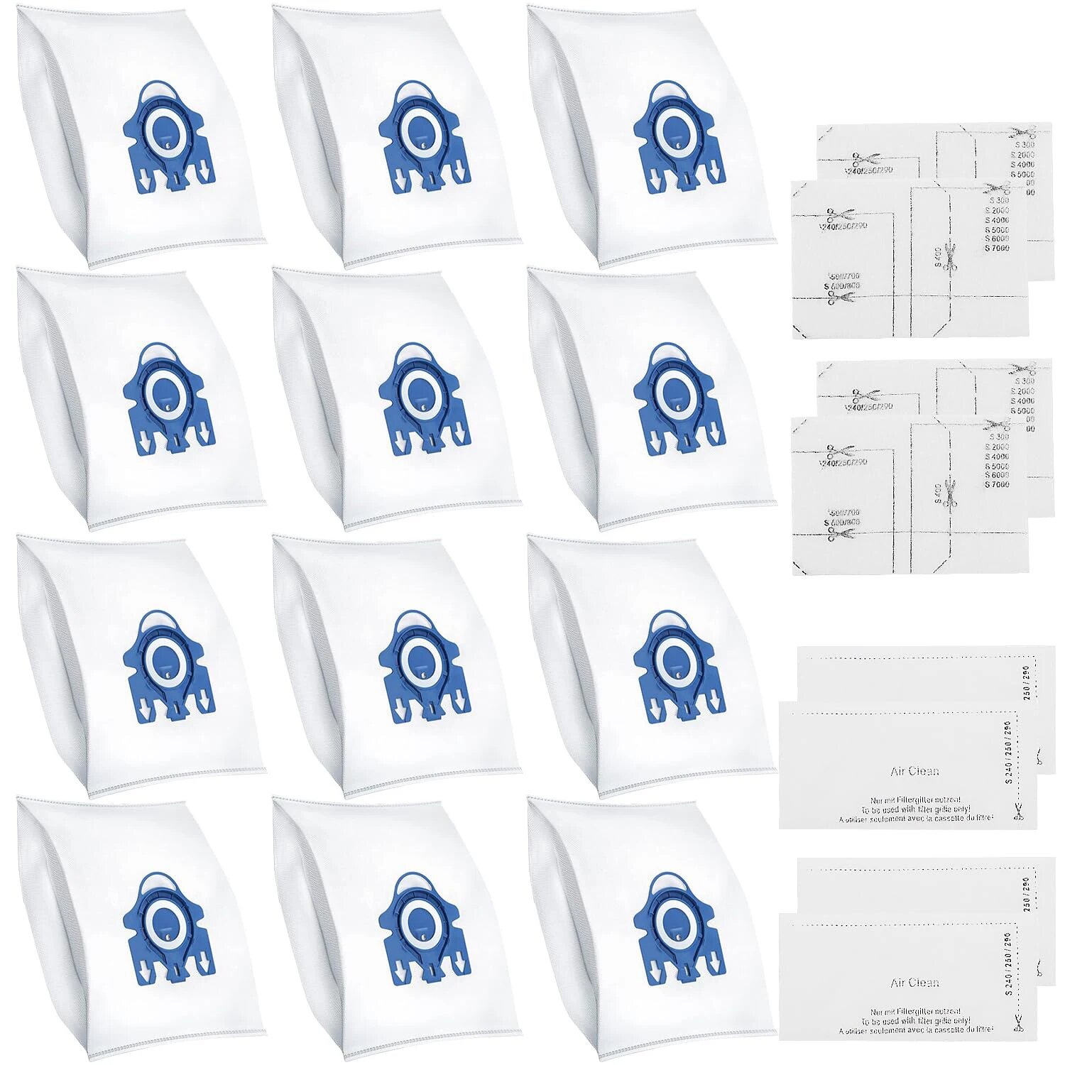 Мешки для пыли для пылесоса Miele Gn Hyclean 3d Complete C2 C3 Classic C1 S4 S5 S6 S8 S240 12PCS