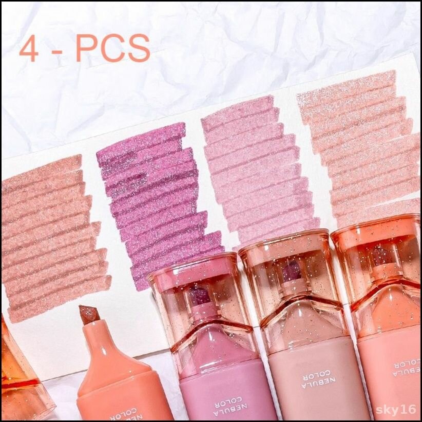 Глиттерные цвета с блестками Набор маркеров, выделители для текста 4шт