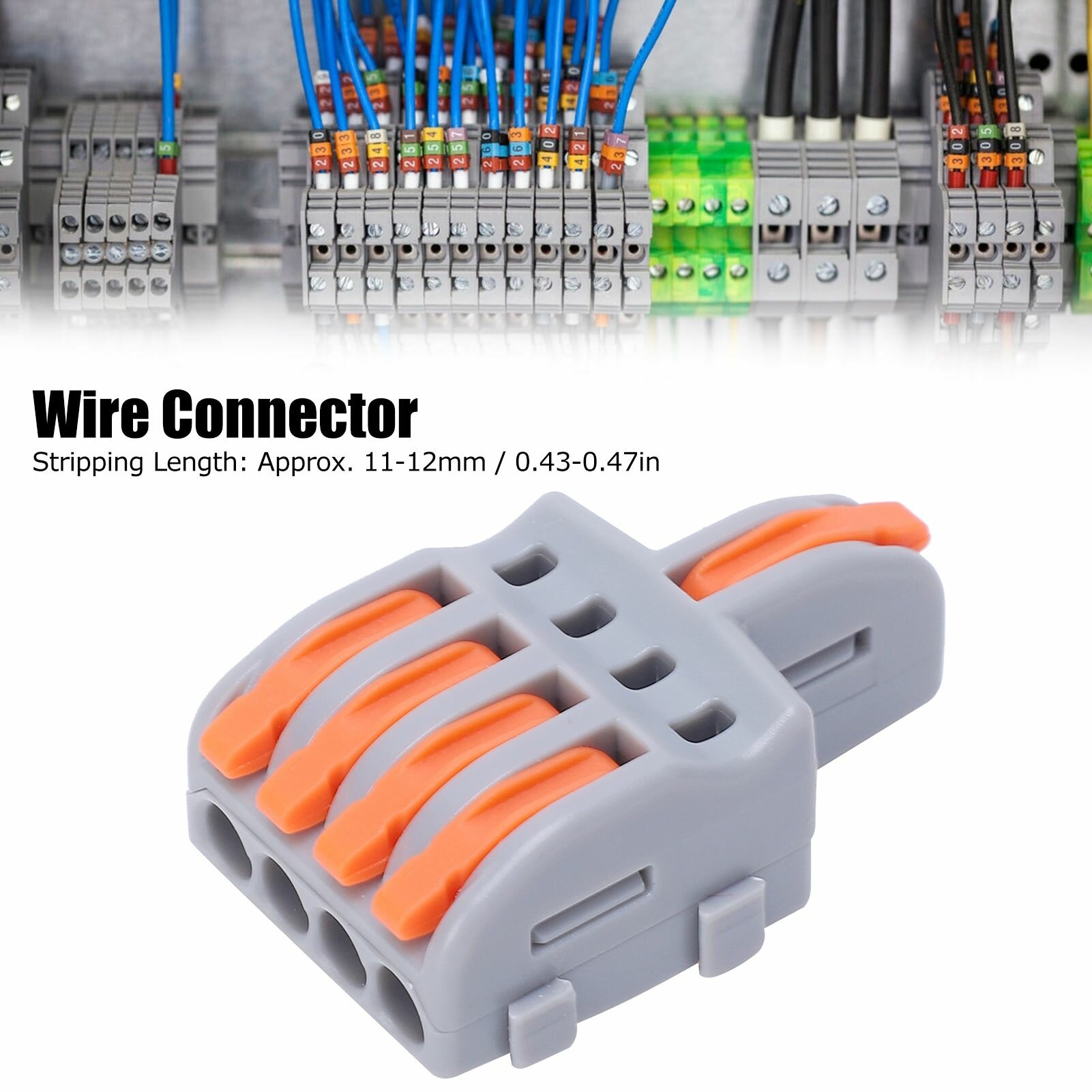20 шт, разъем для проводов 1 в 4 выхода, разветвитель PushType, клеммная колодка проводника, электрические детали (оранжевый)