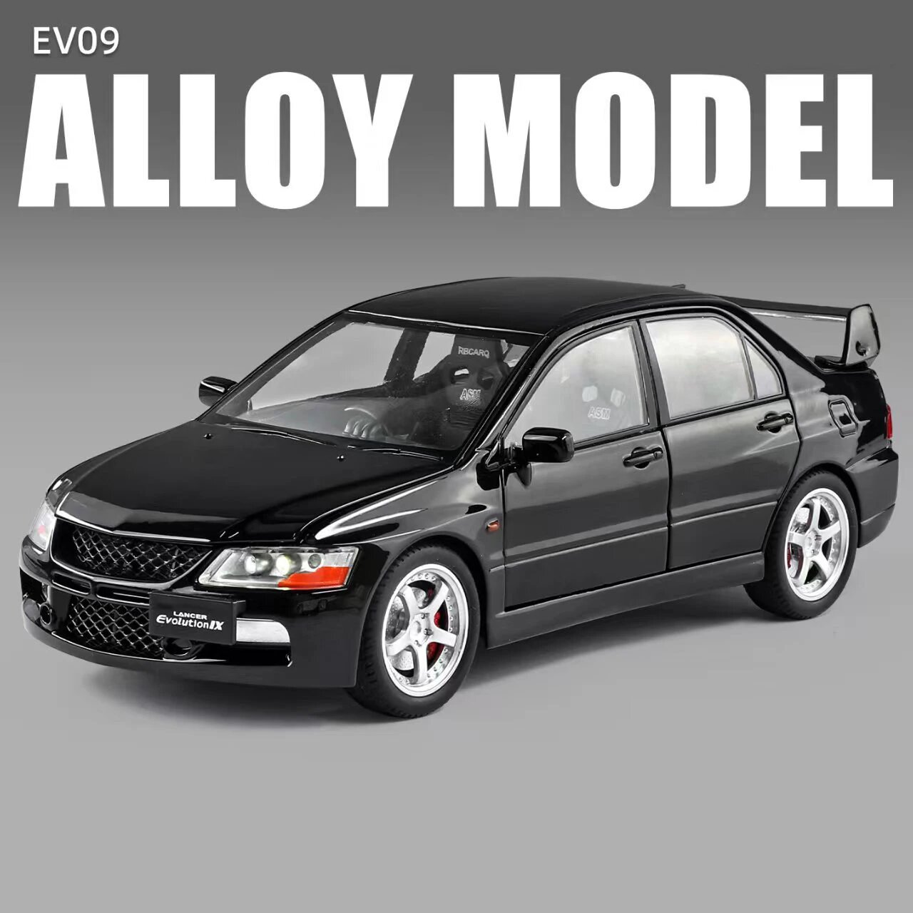 Черная модель Mitsubishi Lancer Evolution IX 1:24