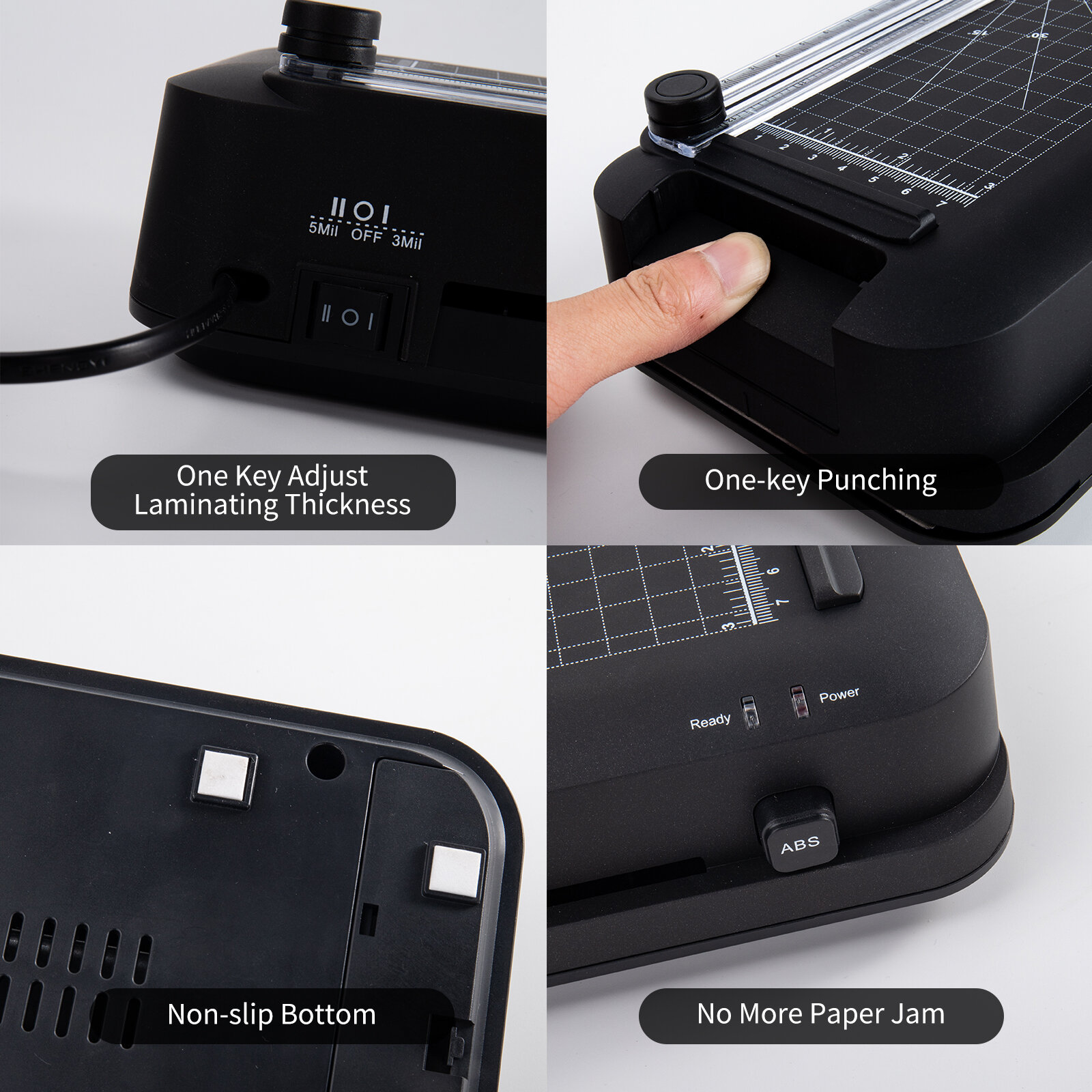 Термоламинатор Настольный ламинатор формата А4 с функцией ламинирования, перфорации, резки бумаги, автоматический ламинатор, резак бумаги для дома, школы, офиса 300 мм/мин