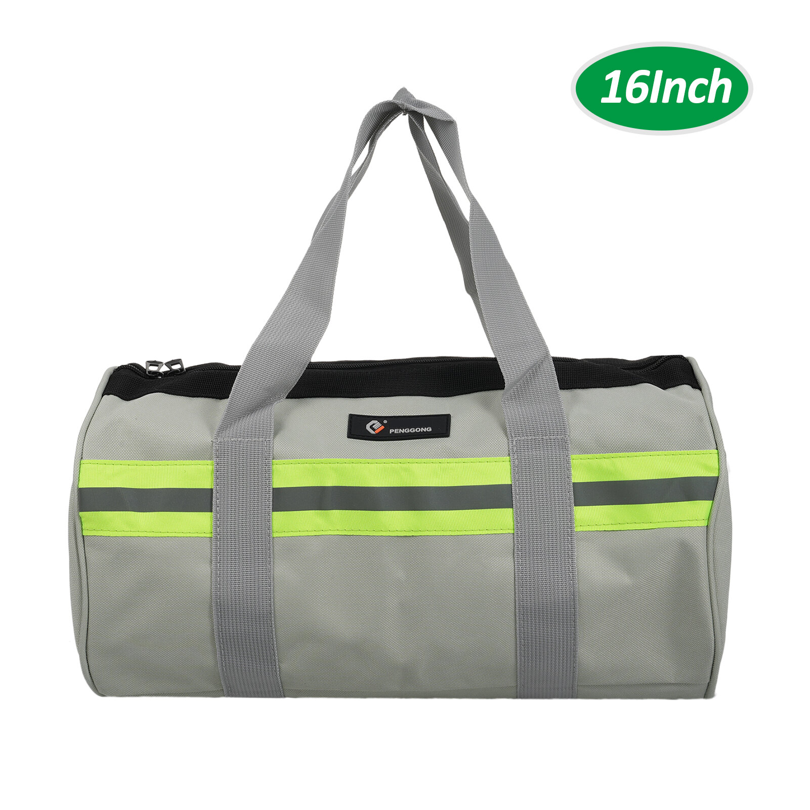 PENGGONG 165-3 16Inch Grey Oxford Cloth Tool Storage Bag 40*23 cm 429g with Night Reflective Strip Maintenance Tool Emergency Storage Bag Multifunctional Portable Large Capacity Thickened Double