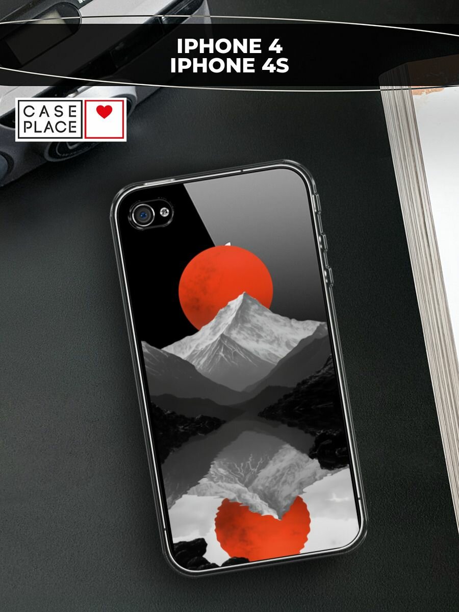 Чехол на Apple iPhone 4/4S / Айфон 4/4S с принтом Белая гора 2, прозрачный