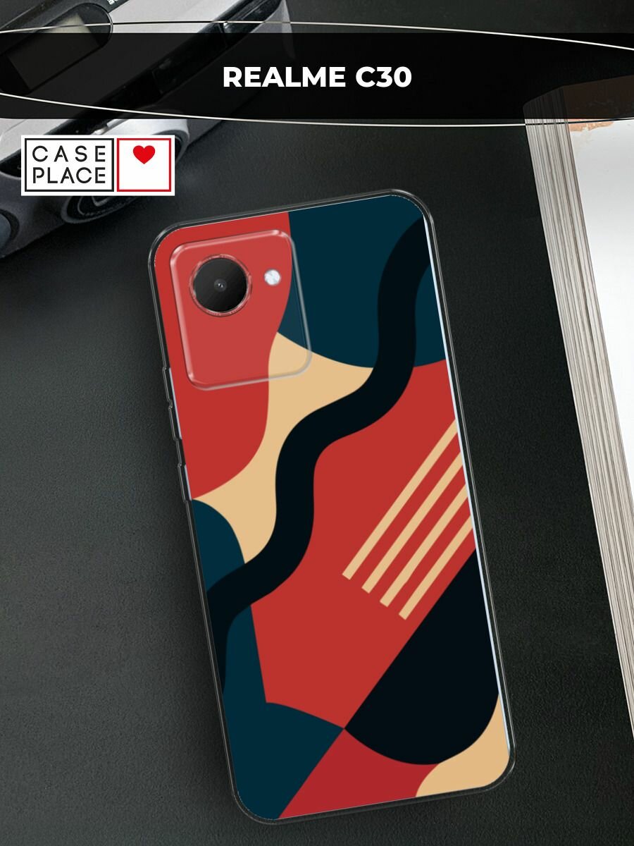 Чехол на Realme C30 / Реалми C30 с принтом Абстрактные линии
