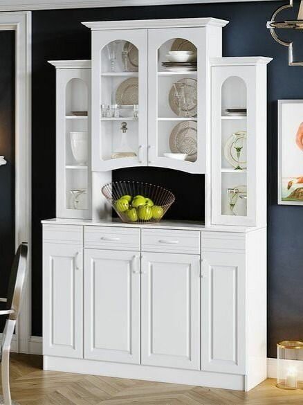 Буфет четырехстворчатый Констанция жемчуг шервуд/белый миф