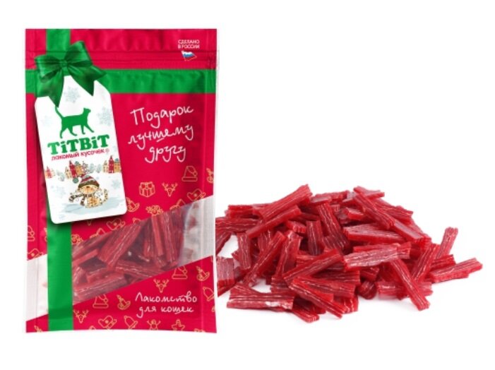 Лакомство для кошек TITBIT Новогодняя коллекция Нарезка мраморная (70 г), 1 уп