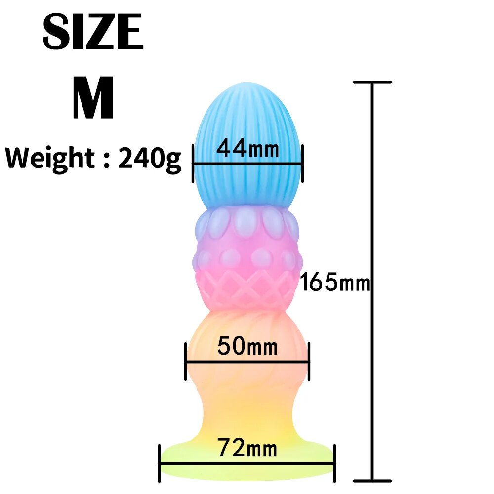 Светящаяся анальная пробка, силиконовая большая анальная пробка, фаллоимитатор, анальный расширитель, мастурбатор, игрушки для взрослых для мужчин и женщин, стимуляция ануса, секс-игрушки, секс-шоп M