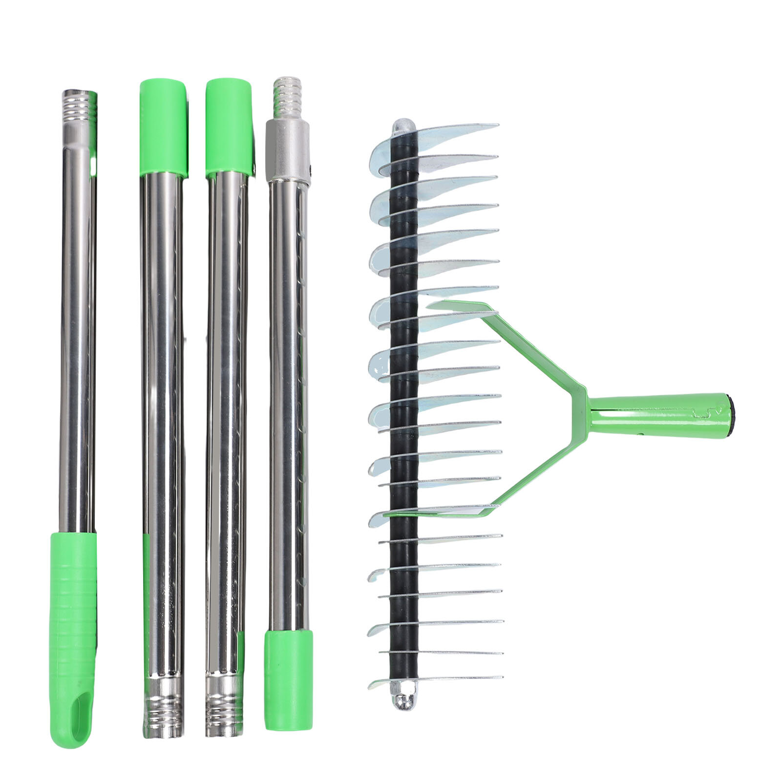 Грабли Для Сада: 4-Секционная Регулируемая Ручка До 1.7 м - Инструмент Для Аэрации Газона И Сбора Листьев Садовые Грабли Для Газона И Клумб