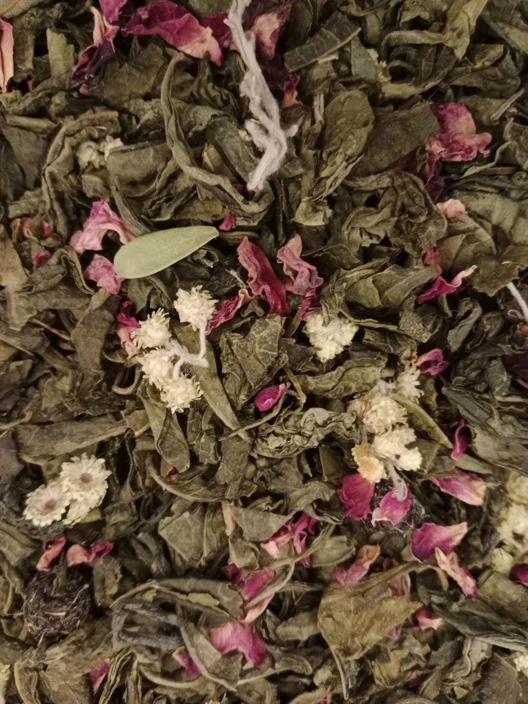 Чай "Живой", китайский, зеленый, крупнолистовой, ароматизированный, 100 гр.