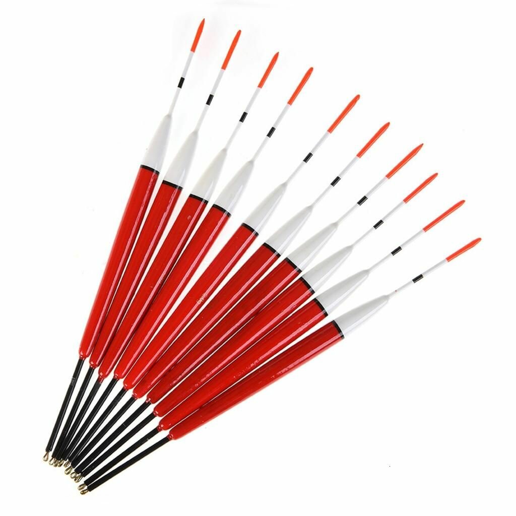 10 шт. Деревянные поплавки для рыбалки, - 22 см красный