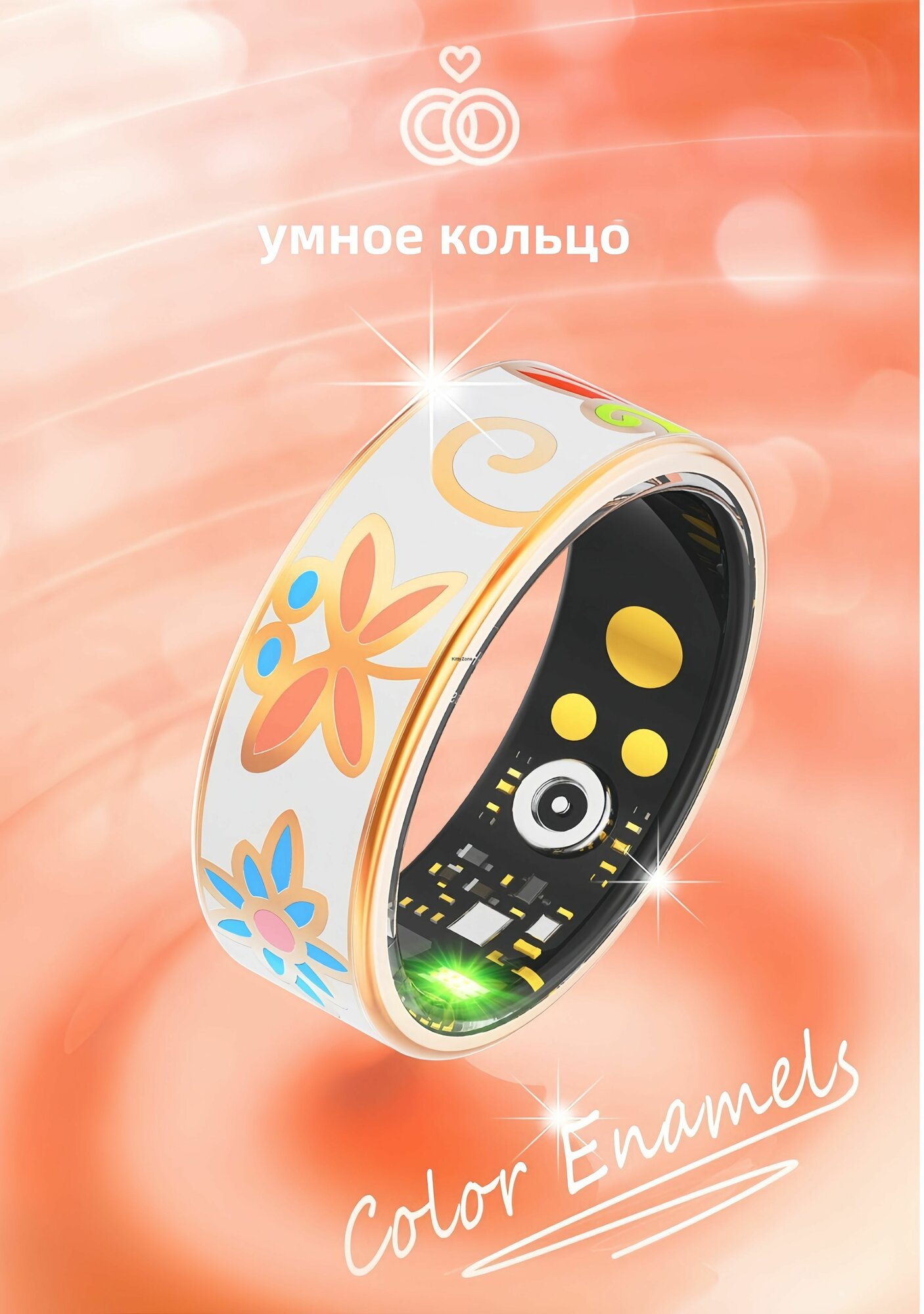 Умное кольцо для измерения сердечного ритма, цвет эмали, мониторинг уровня кислорода в крови, шагомер, спортивные Bluetooth-модели для сна, женские модели
