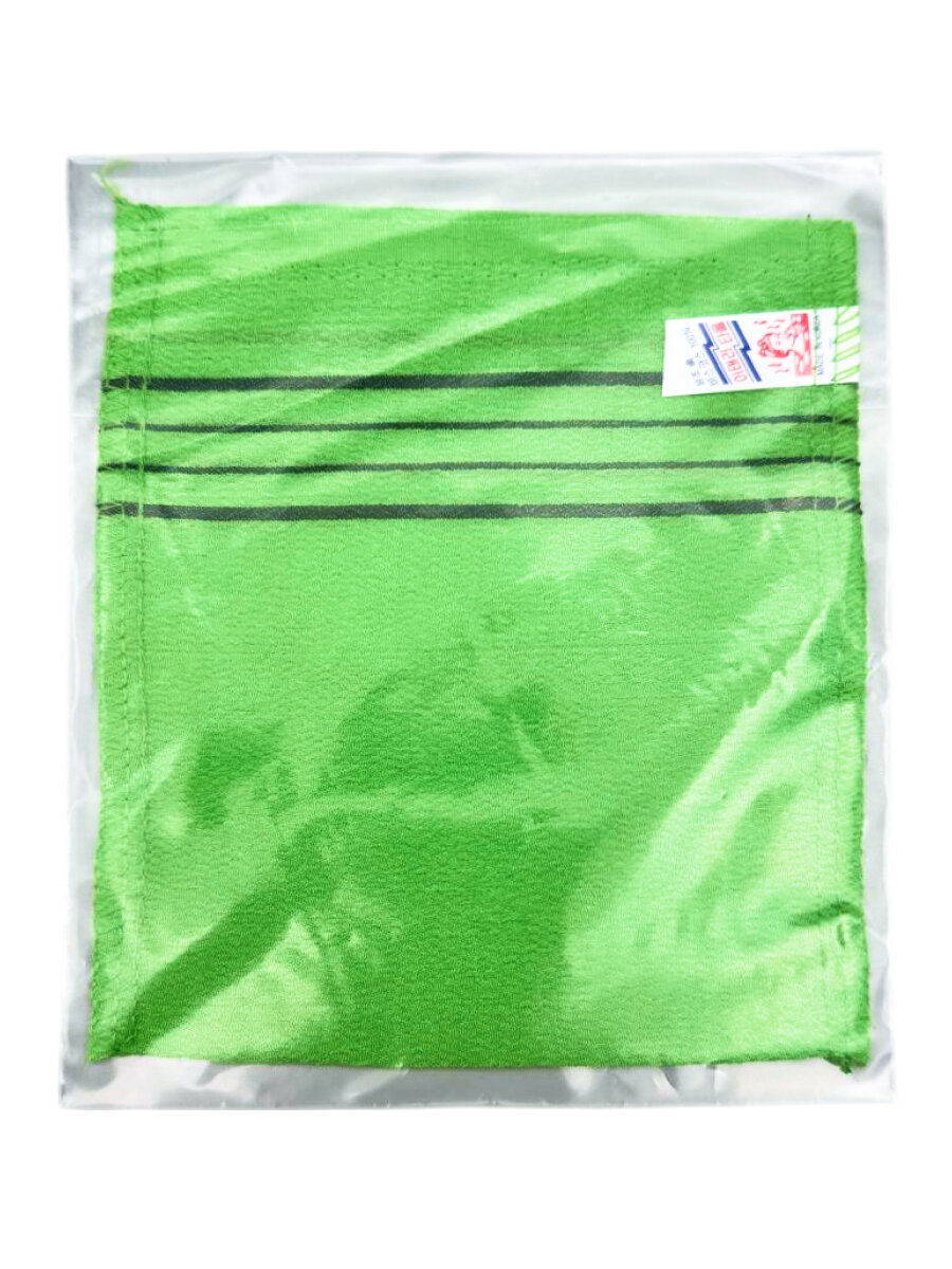 Bath Towel Мочалка-варежка для душа с пилинг-эффектом, однослойная, зелёный