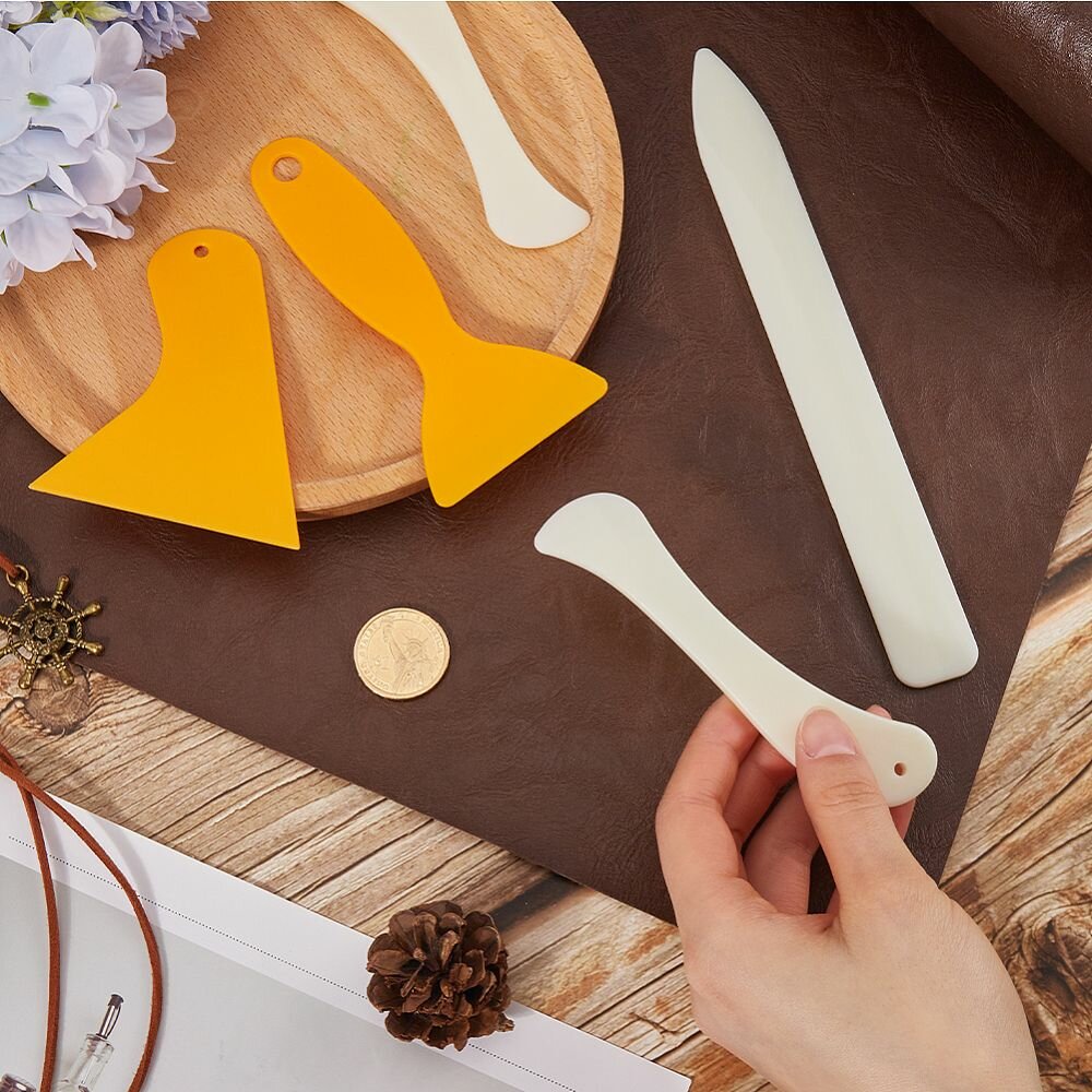 2 набора инструментов для биговки и складывания бумаги, для скрапбукинга, оригами и создания открыток, нож для вскрытия писем и скребки из ABS пластика, разноцветные