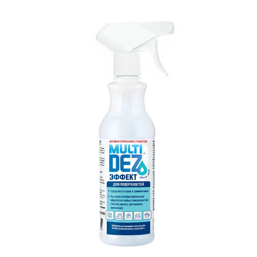 Тефлекс, МультиДез- Эффект для поверхностей с отдушкой Цветок мяты, с триггером, 0,5л