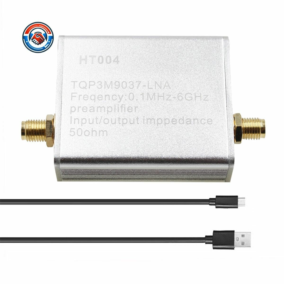 Полнодиапазонный малошумящий RF усилитель 0,16 ГГц, предусилитель 20 дБ, высокий коэффициент усиления, линейность +35 дБм IP3, SMA разъём, 50 Ом, для радио, телевидения, приёмников