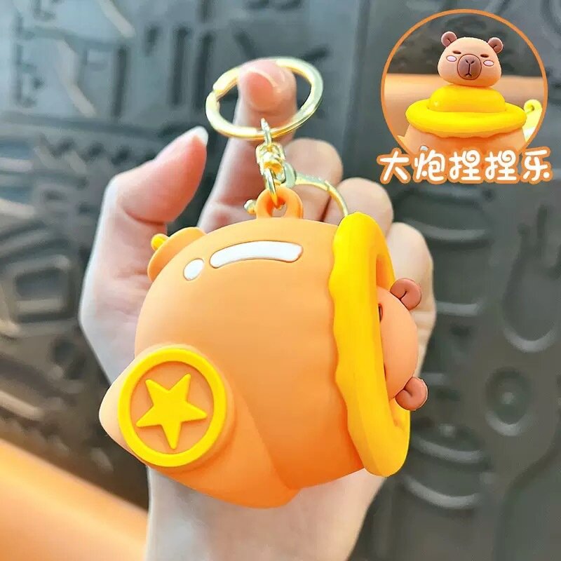 Милый брелок в виде пушечного животного, мультяшная кукла, брелок для рюкзака в виде милой пары, брелок-пушка, брелок-подвеска Kapi Bala