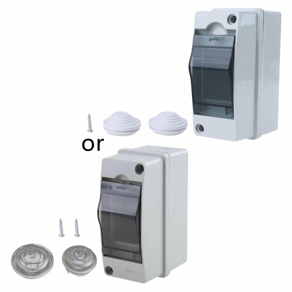 Пластиковый распределительный бокс для 2 автоматов, Белый - 12*5.5*9.5cm