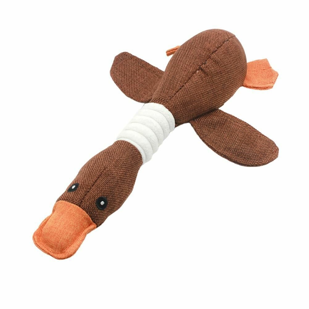 Прочная игрушка для собак и кошек, пищащая канатная игрушка в виде гуся с кожаной оболочкой