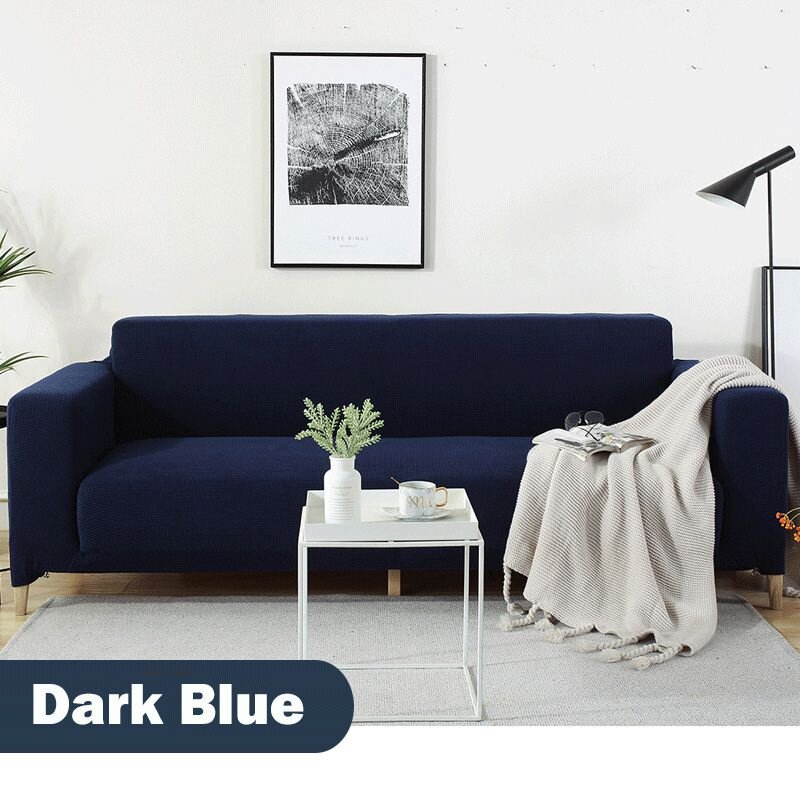 Чехлы для диванов водонепроницаемые яркие и практичные для современного интерьера синего цвета трёхместный