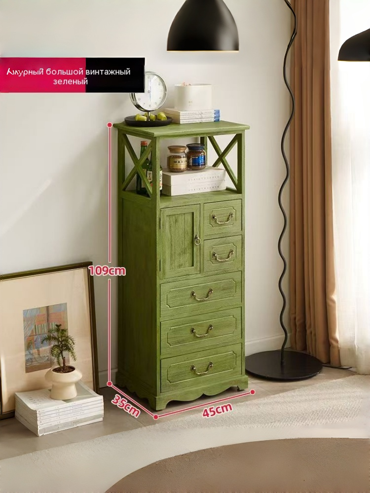 Комод из цельного дерева, простое хранение в стиле ретро, многослойный