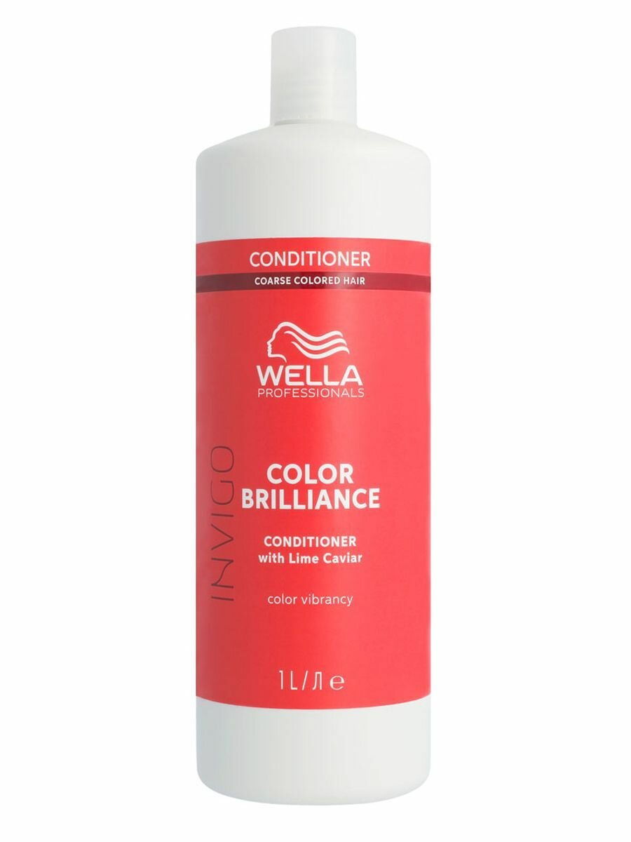 Wella Professionals Invigo Brilliance Бальзам-уход для защиты цвета окрашенных жестких волос, 1000 мл