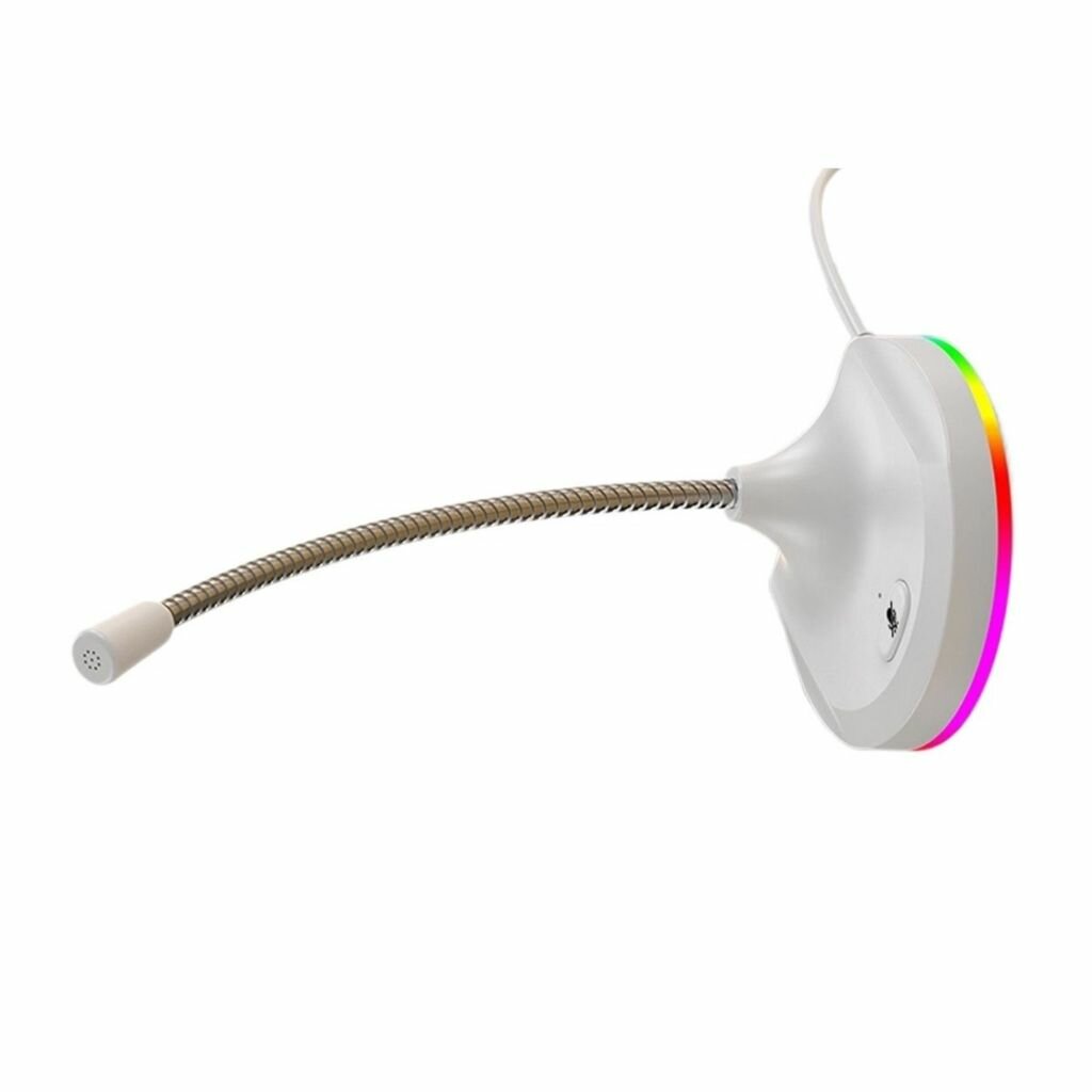 USB-микрофон для стримов с гибкой стойкой и подсветкой, Белый