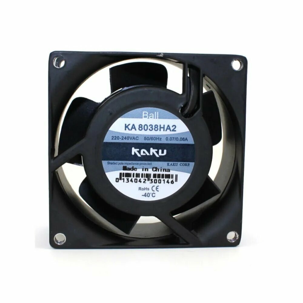 KAKU KA8038HA2 80* 80 * 38 мм 220 В Осевой вытяжной вентилятор с шарикоподшипником 0.07A/0.06A 15/12 Вт