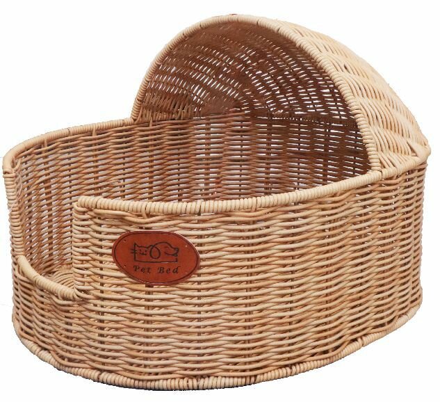 Лежанка для кошек, плетеная лежанка для собак из ротанга, полузакрытая плетеная люлька, съемное и моющееся гнездо,