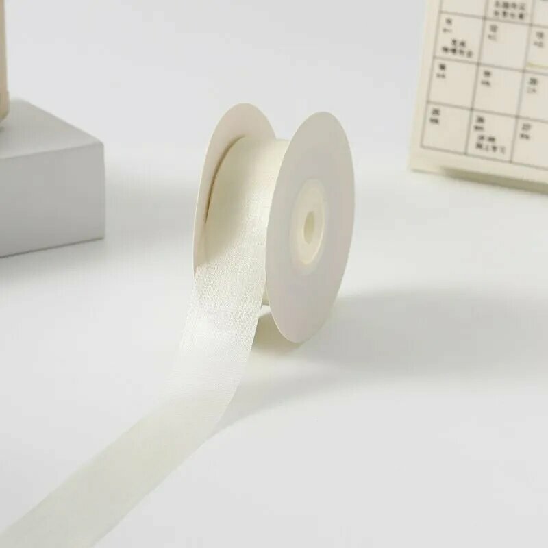 Молочная атласная лента для упаковки подарков Нежная шелковая лента 2.5 см Мягкая и прочная
