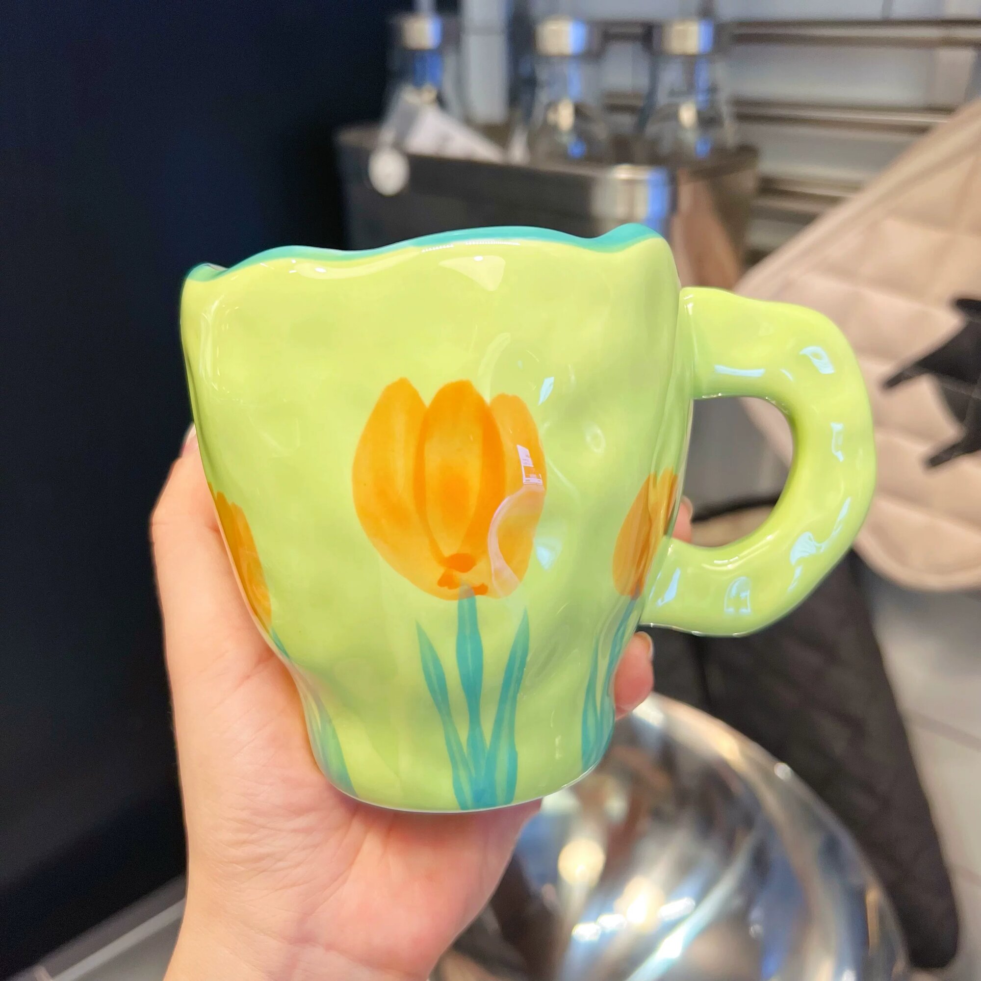 Керамическая чашка для воды в стиле Ins, с ручной отделкой, в клетчатую клетку, для послеобеденного чаепития,