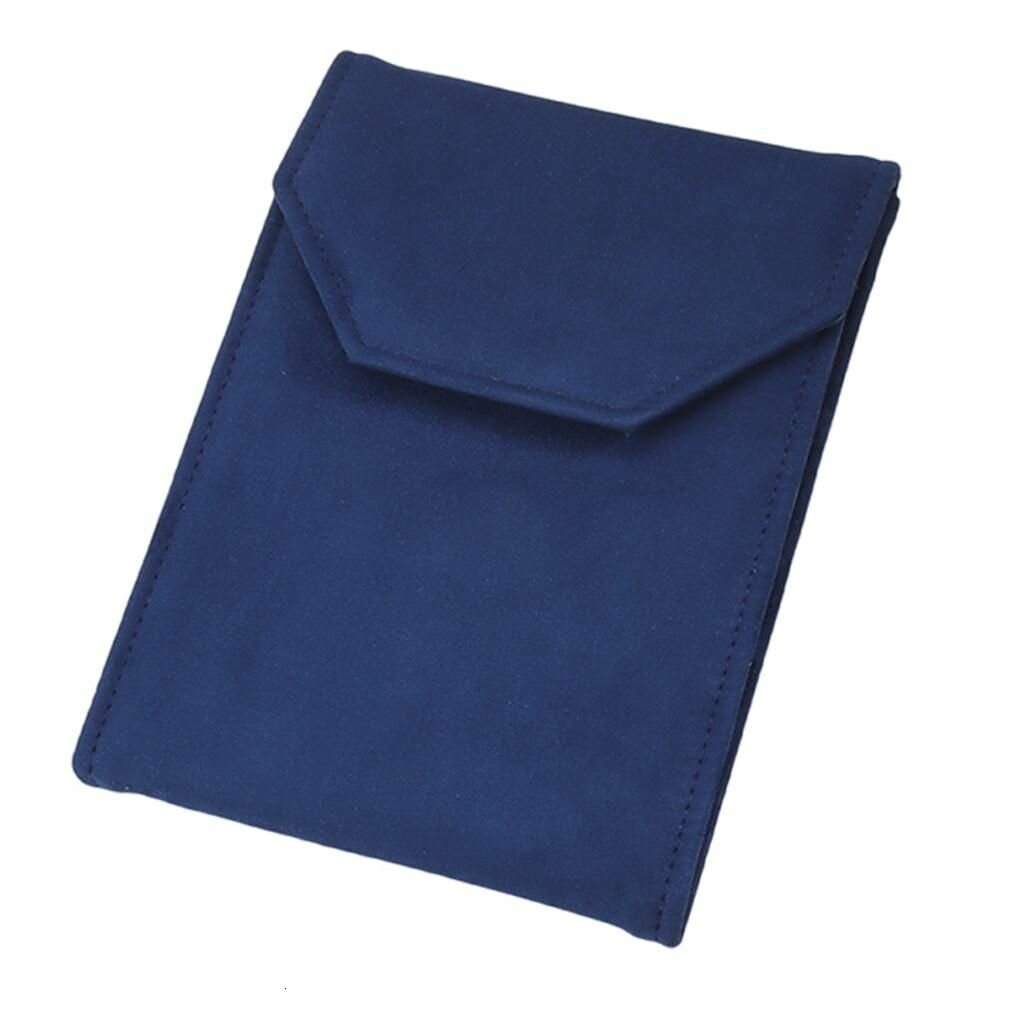 Мягкий флокированный футляр для украшений с застежкой, органайзер для ожерелий, Королевский синий