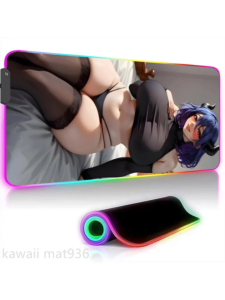 Коврик для мыши "Сейлор Мун", водонепроницаемый, нескользящий, RGB подсветка, 40 см x 90 см